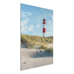 Bilderwelten Alu-Dibond Outdoor Bild Leuchtturm an der Nordsee