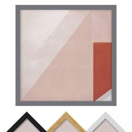 Bilderwelten Bild mit Rahmen Rosa Geometrie