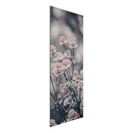 Alu Dibond Outdoor Bild - Mystischer Bl&uuml;tenstrauch - Blumen braun Landhaus wetterfest Gr&auml;ser Wohnzimmer Schlafzimmer