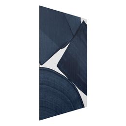 Alu Dibond Outdoor Bild - Minimalistische Malerei in Blau - originell blau modern wetterfest Deko Jugendzimmer