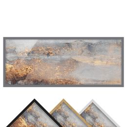 Bilderwelten Bild mit Rahmen Gold-Grauer Nebel