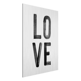 Bilderwelten Alu-Dibond Outdoor Bild Love Typo in Schwarz