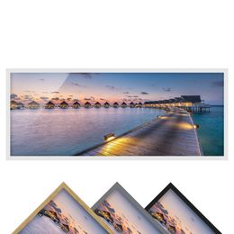 Bilderwelten Bild mit Rahmen Sonnenuntergang im Paradies