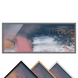 Bilderwelten Bild mit Rahmen Rosa Sturm mit Gold