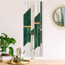 Bilderwelten Leinwandbild Emerald und Gold Geometrie