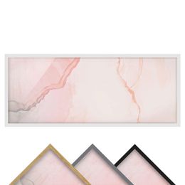Bilderwelten Bild mit Rahmen rosa Illustration Aquarell - Spiel der Farben Pastell Zuckerwatte - Deko Wohnzimmer Schlafzimmer