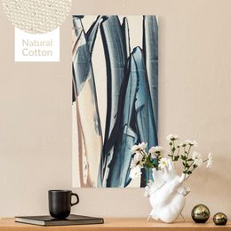Bilderwelten Leinwandbild Blau und Beige Streifen