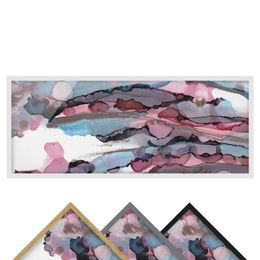 Bilderwelten Bild mit Rahmen Wellenreiten in Violett mit Ros&eacute;gold