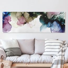 Bilderwelten Leinwandbild Blumenbogen mit Gold