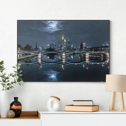 Wechselbild Frankfurt bei Vollmond