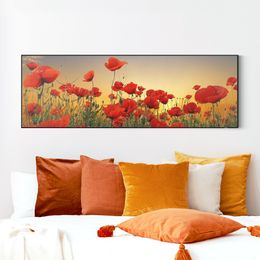 Bilderwelten Wechselbild Mohnblumenfeld im Sonnenuntergang