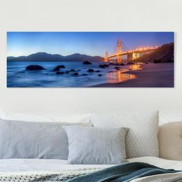 Bilderwelten Leinwandbild Golden Gate Bridge am Abend