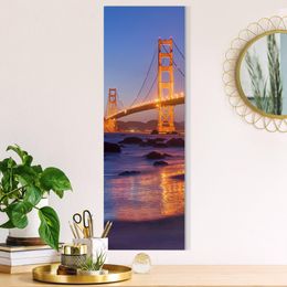 Bilderwelten Leinwandbild Golden Gate Bridge am Abend