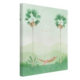 Bilderwelten Leinwandbild Stadt Illustration Kunstdruck gr&uuml;n - Reiseposter - Bali - Asia XXL Wohnzimmer Schlafzimmer