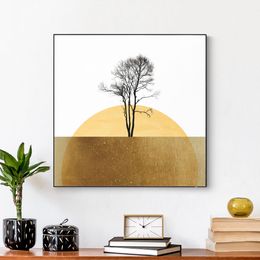 Wechselbild Goldene Sonne mit Baum
