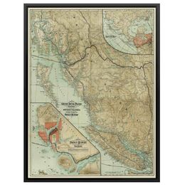 Bilderwelten Leinwandbild Vintage Karte British Columbia
