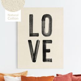 Bilderwelten Leinwandbild Love Typo in Schwarz