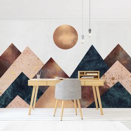 Bilderwelten Fototapete Geometrische Berge Bronze