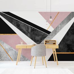 Bilderwelten Mustertapete Schwarz Wei&szlig; Geometrie mit Gold