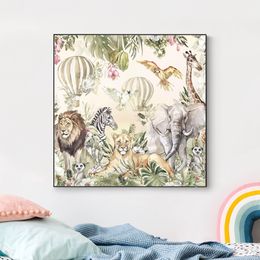 Wechselbild Aquarell Savannen Tiere