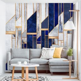 Mustertapete Geometrische Formen mit Gold