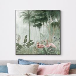 Wechselbild Flamingos im Dschungel