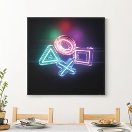 Wechselbild Neon Kreis Quadrat Dreieck X