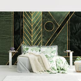Bilderwelten Mustertapete Geometrische Formen Smaragd Gold