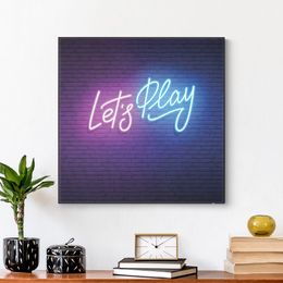 Wechselbild Neon Schrift Let's Play