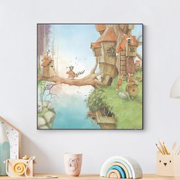 Wechselbild Wassili Waschb&auml;r - Wassili und Familie Fuchs
