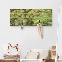 Bilderwelten Wandgarderobe Holzpalette Gr&uuml;ner Japanischer Garten