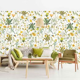 Bilderwelten Mustertapete Gelbe Wildblumen