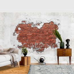Bilderwelten Fototapete Backstein Mauer Shabby Putz