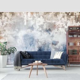 Bilderwelten Fototapete Shabby Betonwand Putz Blau