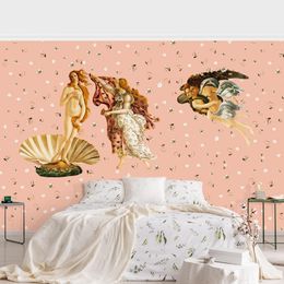 Bilderwelten Fototapete originell modern Wandtapete rosa - Die Venus von Botticelli auf Rosa - Deko Wohnzimmer Schlafzimmer