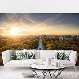 Bilderwelten Fototapete Natur Motiv Wandtapete orange - Berlin im Herbst - Berlin Wohnzimmer Schlafzimmer