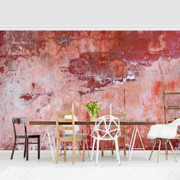 Bilderwelten Fototapete Grunge Betonwand Rot