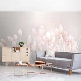 Bilderwelten Fototapete Blumen Landhaus Wandtapete beige - Helles Gras im Sonnenlicht - Gr&auml;ser Wohnzimmer Schlafzimmer