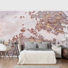 Bilderwelten Fototapete Backsteinwand Rustikal Shabby Putz