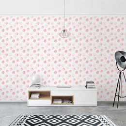 Bilderwelten Mustertapete Vliestapete Illustration Aquarell rosa - Aquarell Punkte Rosa - Punkte Kinderzimmer Baby M&auml;dchen Jungen