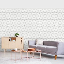 Bilderwelten Fototapete Vliestapete modern Wandtapete schwarz weiss - Einfaches Rautenmuster - Geometrisch Wohnzimmer Schlafzimmer