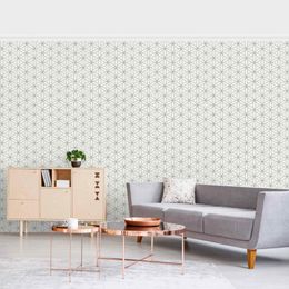 Bilderwelten Fototapete Spirituell modern Wandtapete schwarz - Blume des Lebens Muster - Geometrisch Wohnzimmer Schlafzimmer