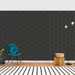 Bilderwelten Fototapete Vliestapete modern 3D-Effekt schwarz - Dreidimensionale W&uuml;rfel Muster - Geometrisch Wohnzimmer Schlafzimmer