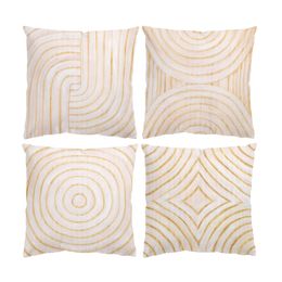 Bilderwelten Dekokissen 4er Set bunt Pop Art - Modernes Rattan Set III - Geometrisch Jugendzimmer