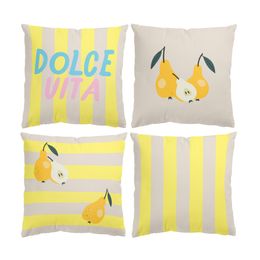 Bilderwelten Dekokissen 4er Set bunt Pop Art - PopArt Sommer Set III - Geometrisch Jugendzimmer