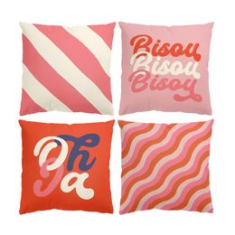 Bilderwelten Dekokissen 4er Set bunt Pop Art - PopArt Set I - Geometrisch Jugendzimmer