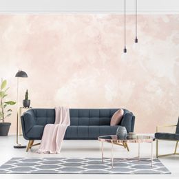 Bilderwelten Mustertapete Vliestapete Illustration Aquarell rosa - Aquarellstruktur Cremefarbene Sandd&uuml;ne - Deko Wohnzimmer Schlafzimmer