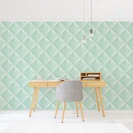 Bilderwelten Mustertapete Geometrisches 3D Rauten Muster in Mint