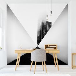 Bilderwelten Fototapete Geometrische Architekturstudie Schwarz-Wei&szlig;