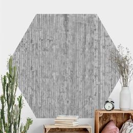 Bilderwelten Hexagon Tapete Vliestapete Motiv 3D-Effekt grau - Betonoptik Tapete mit Streifen - Beton Wohnzimmer Schlafzimmer